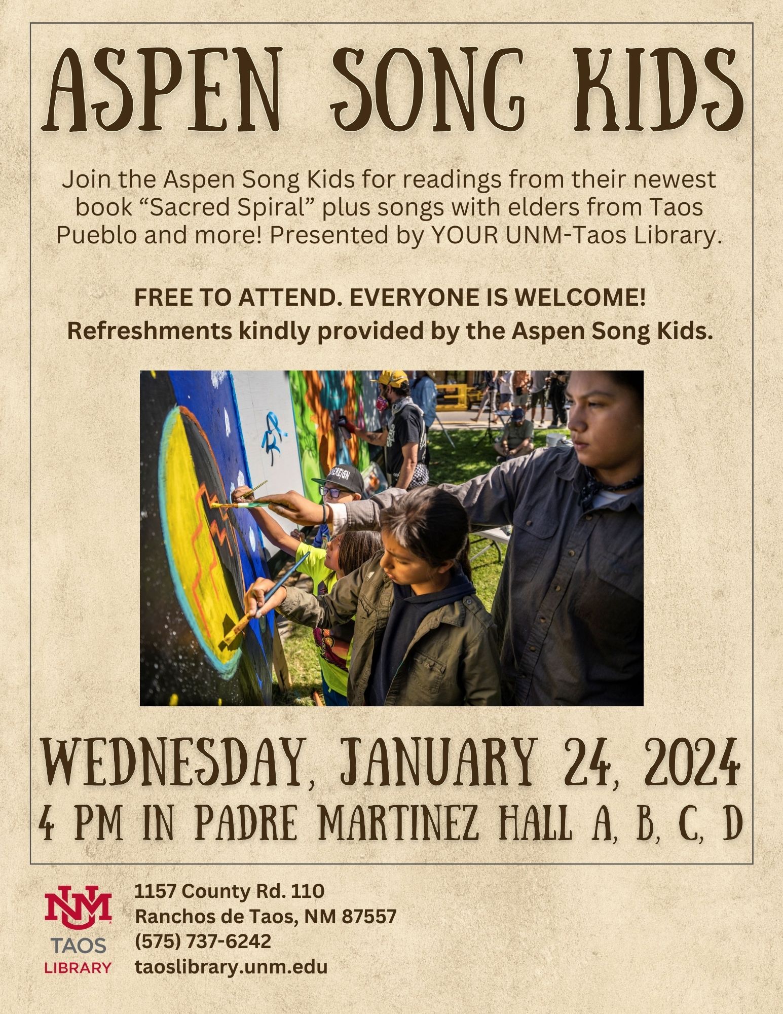 International Youth Artist collective from Taos Pueblo - Aspen Song Kids